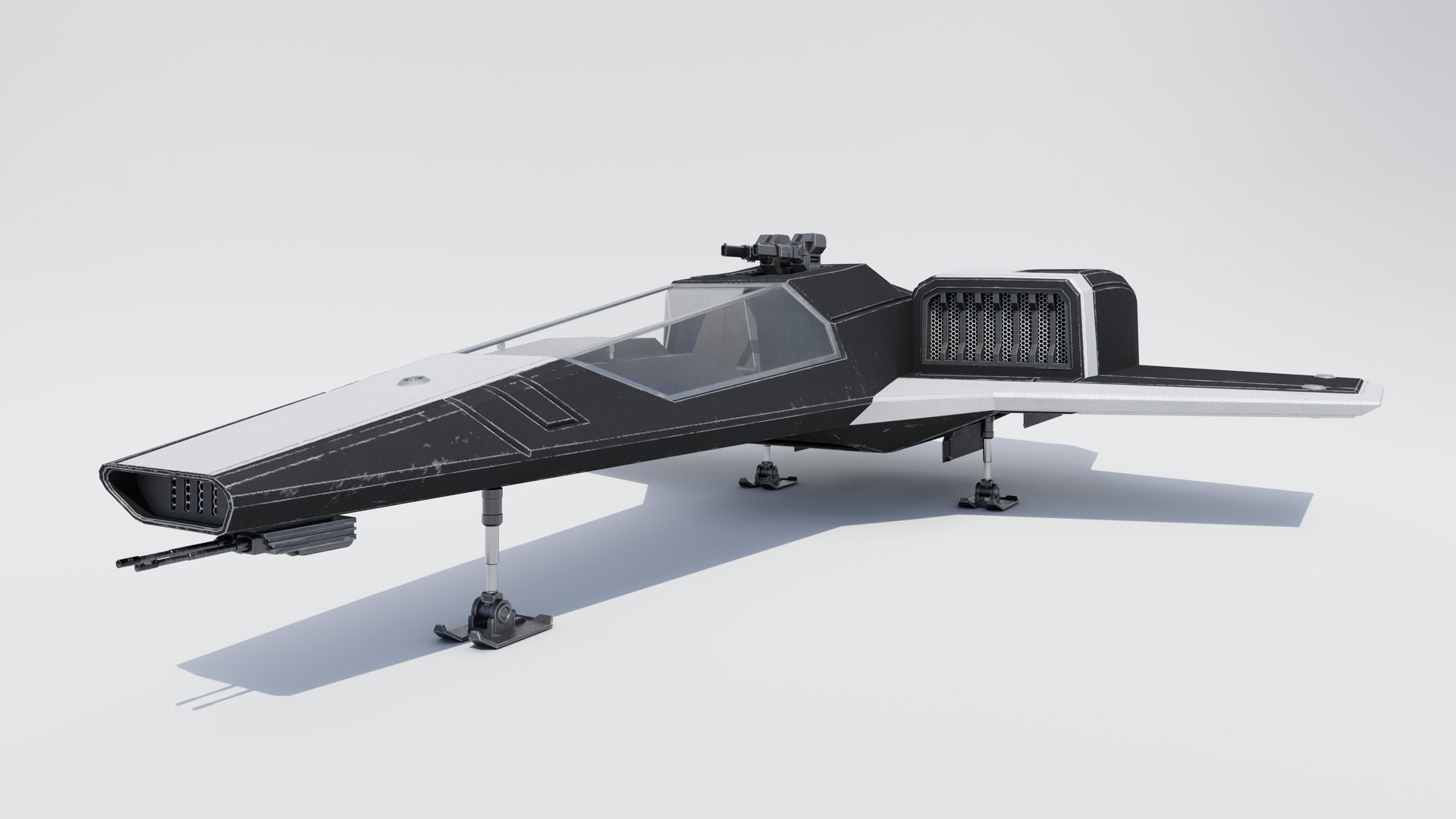 3D Sci-Fi Space Fighter Jet with Interior Cockpit - TurboSquid 2161069