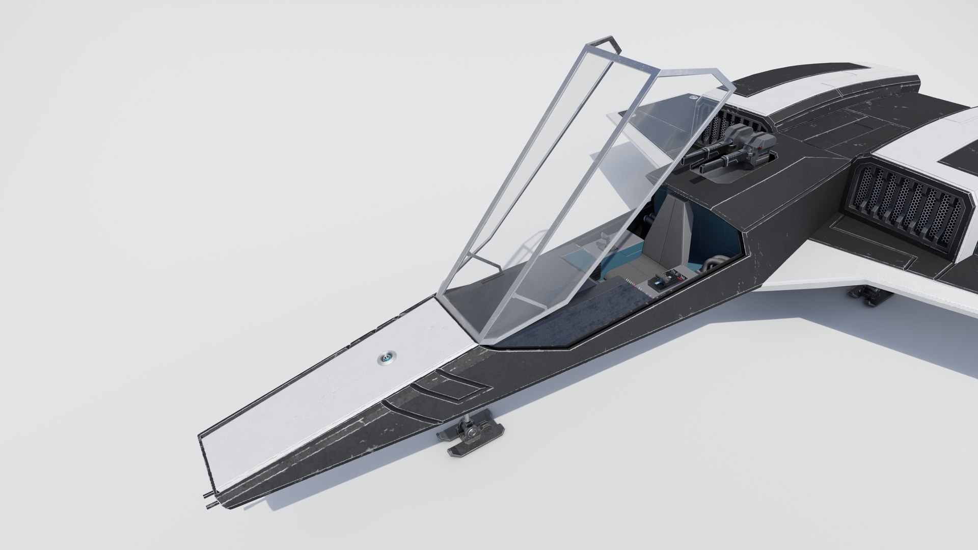 3D Sci-Fi Space Fighter Jet with Interior Cockpit - TurboSquid 2161069