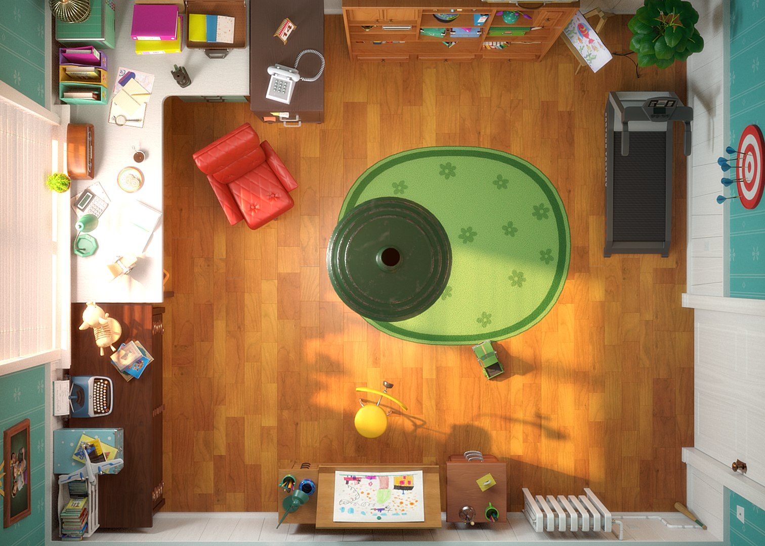 Cartoon Study Room Model - TurboSquid 1826248