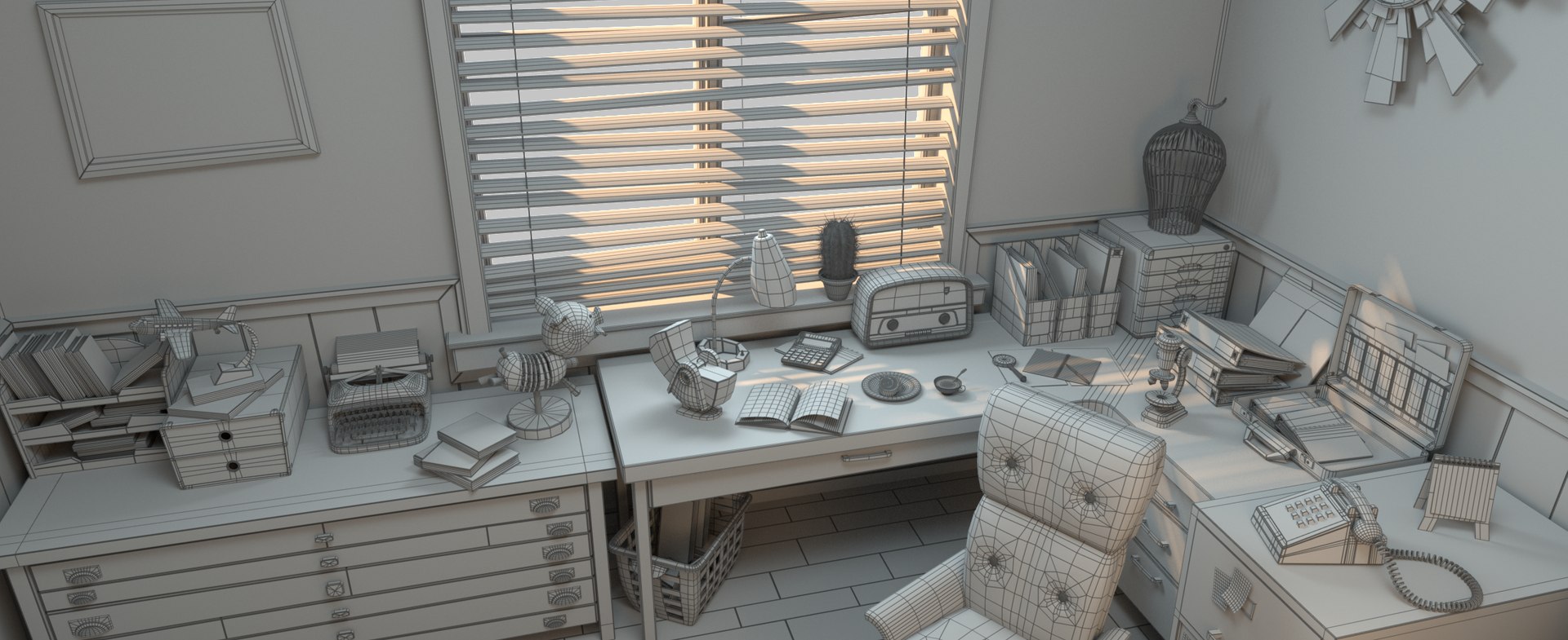 Cartoon Study Room Model - TurboSquid 1826248