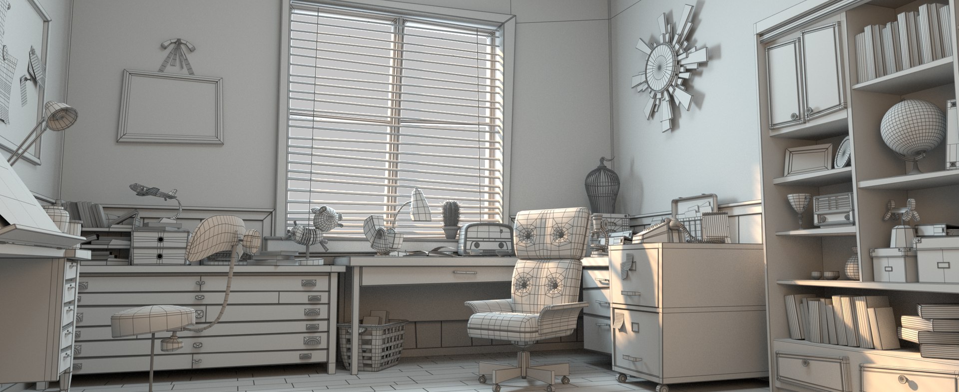 Cartoon Study Room Model - TurboSquid 1826248