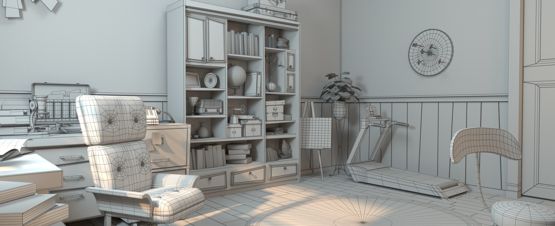 Cartoon Study Room Model - TurboSquid 1826248