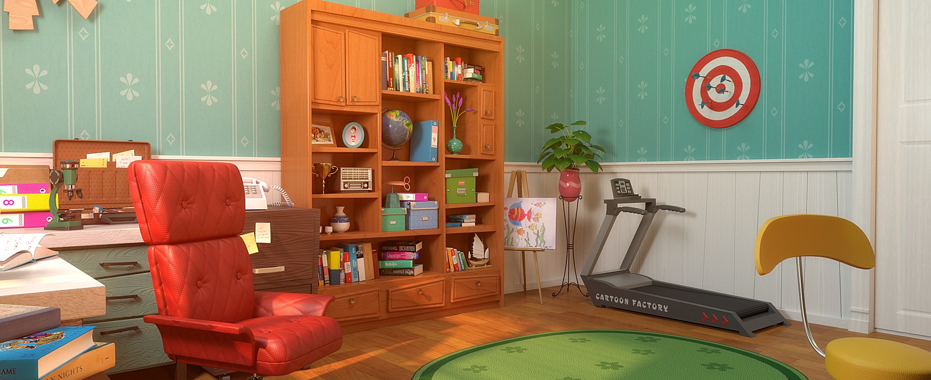 Cartoon Study Room Model - TurboSquid 1826248