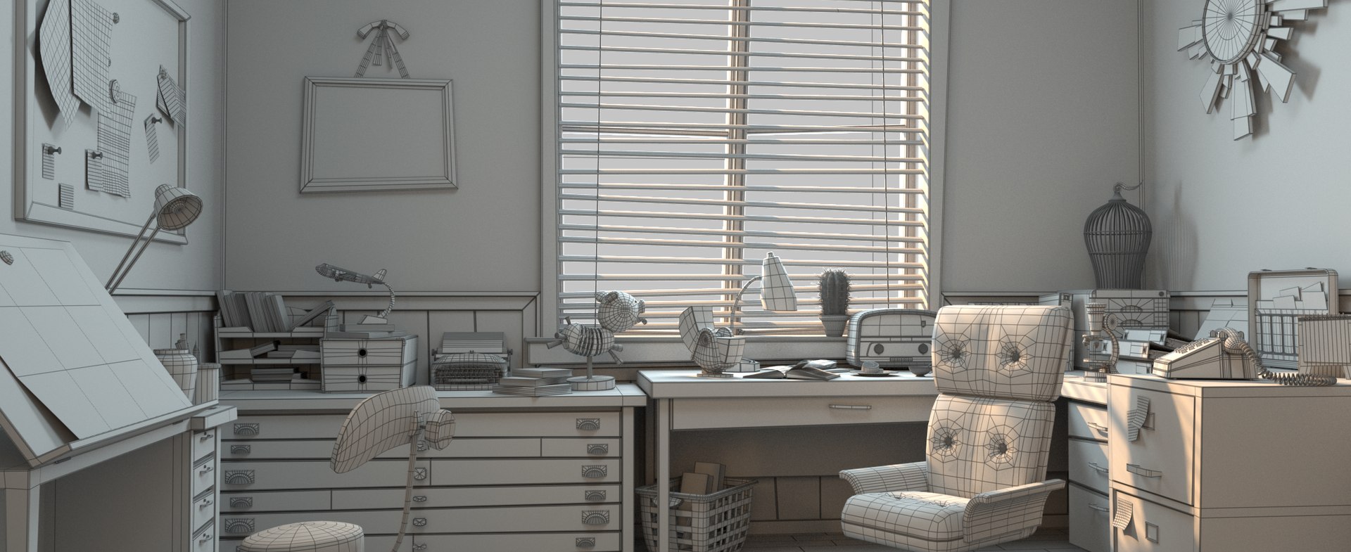 Cartoon Study Room Model - TurboSquid 1826248