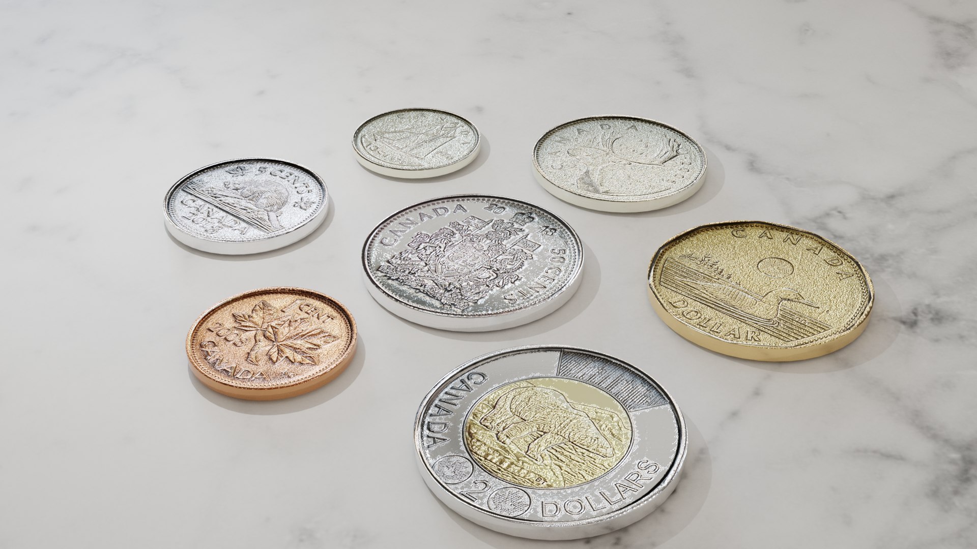 3D Canadian CAD Coins - TurboSquid 2003558
