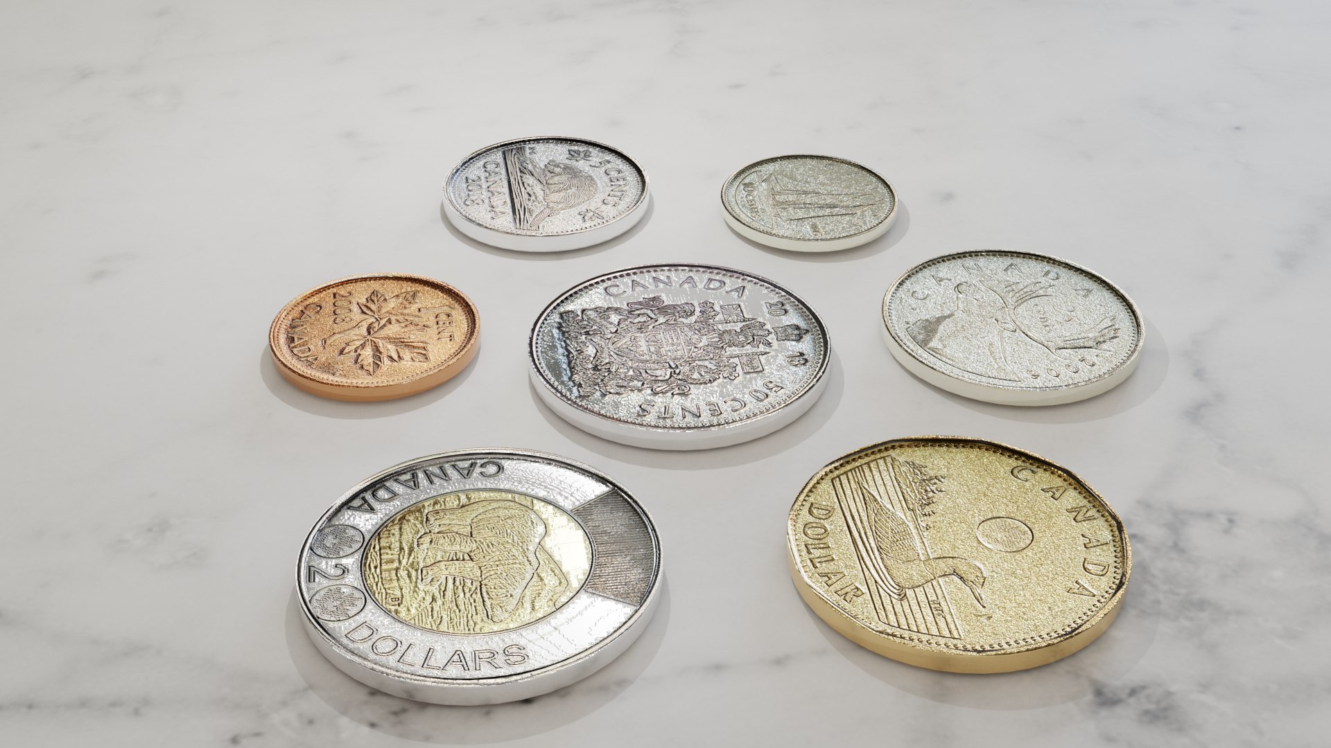 3D Canadian CAD Coins - TurboSquid 2003558
