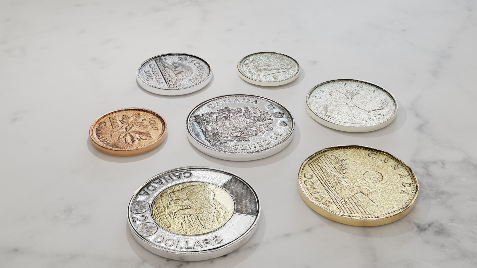 3D Canadian CAD Coins - TurboSquid 2003558