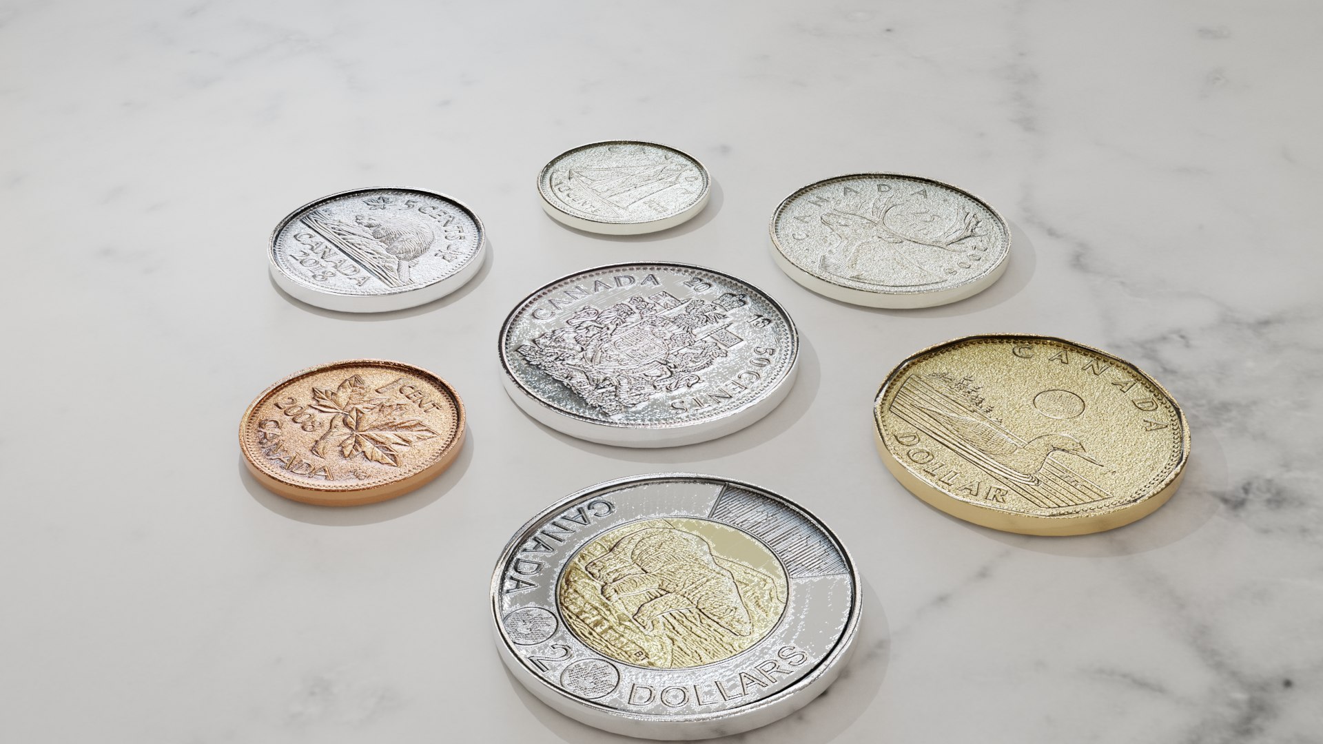3D Canadian CAD Coins - TurboSquid 2003558