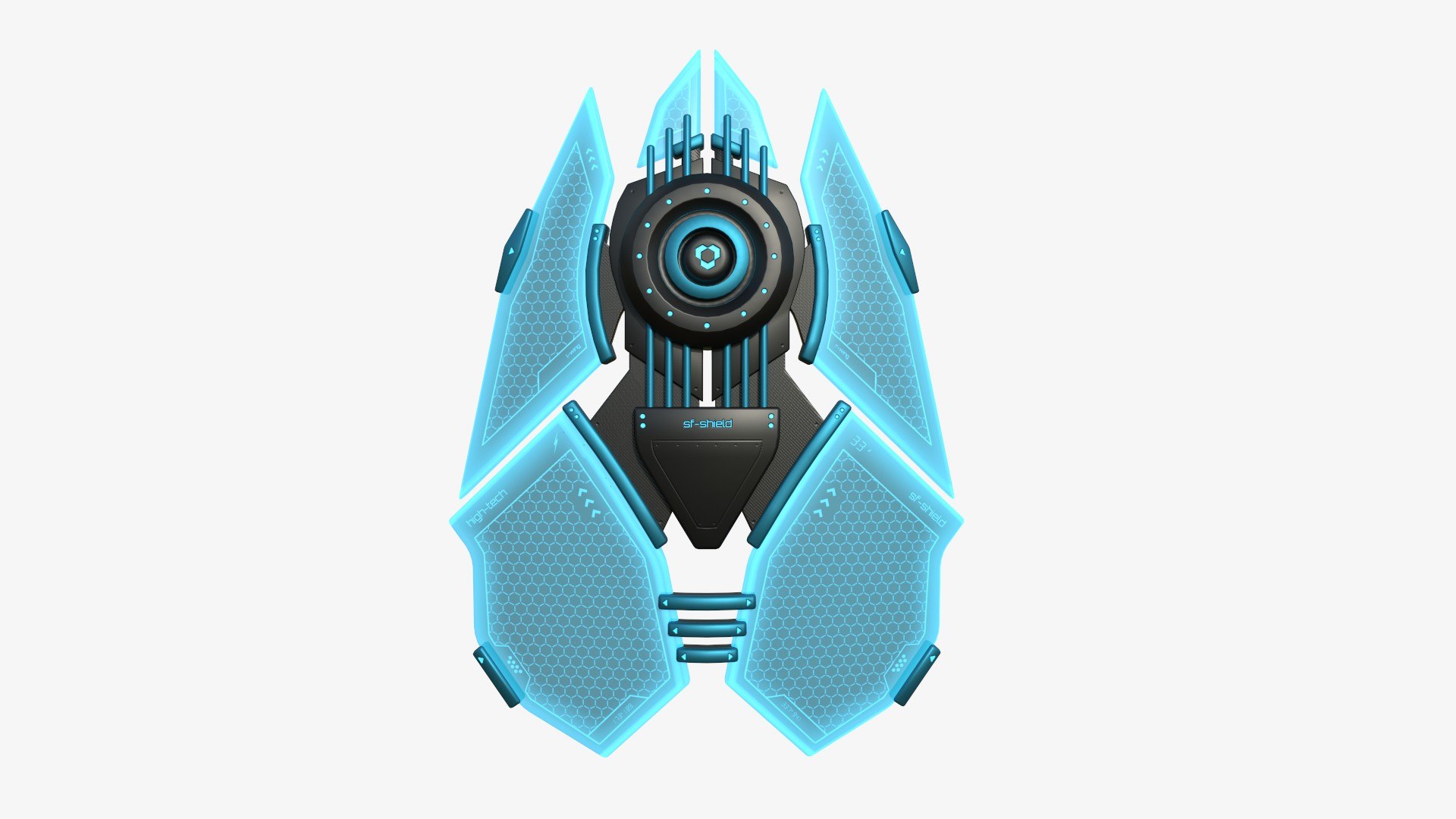 SciFi Shield A01 Black Blue - Sci Fi Weapon Design 3D - TurboSquid 1981958