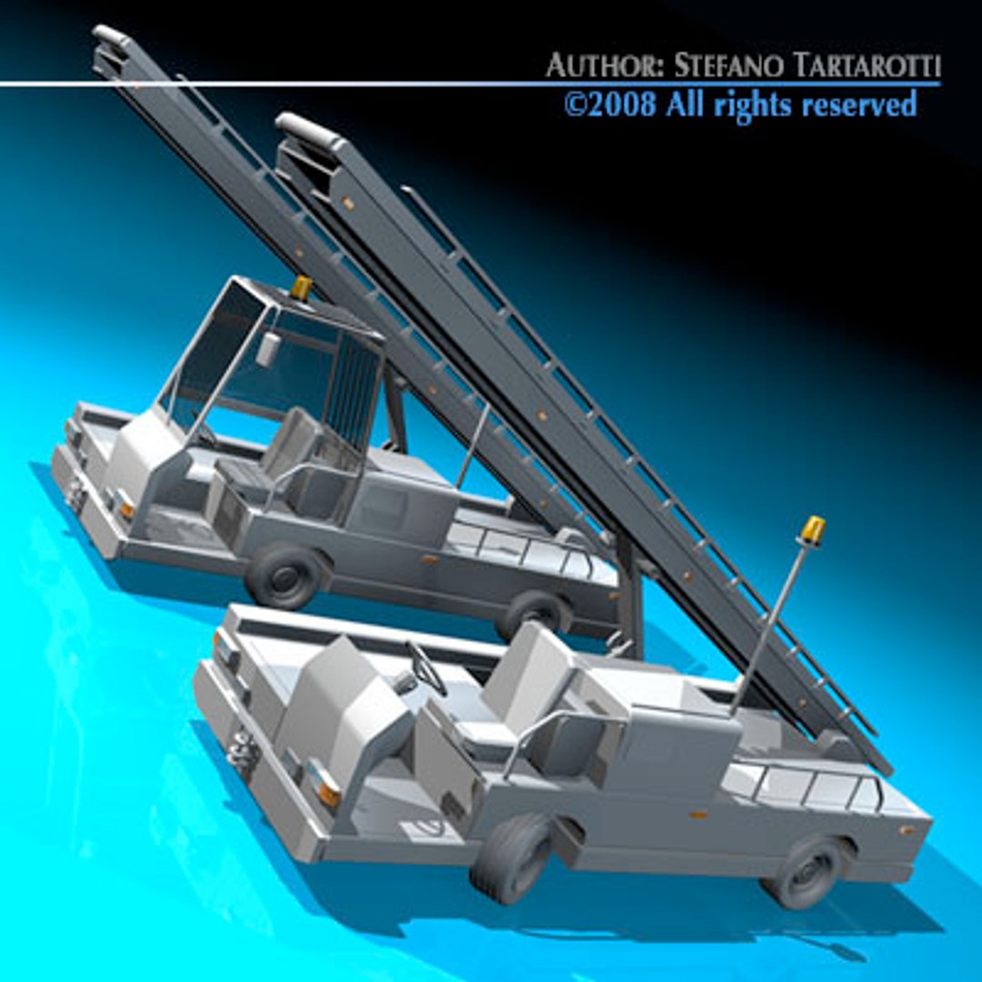 3d Model Airport Baggage Loader Conveyor Belt
