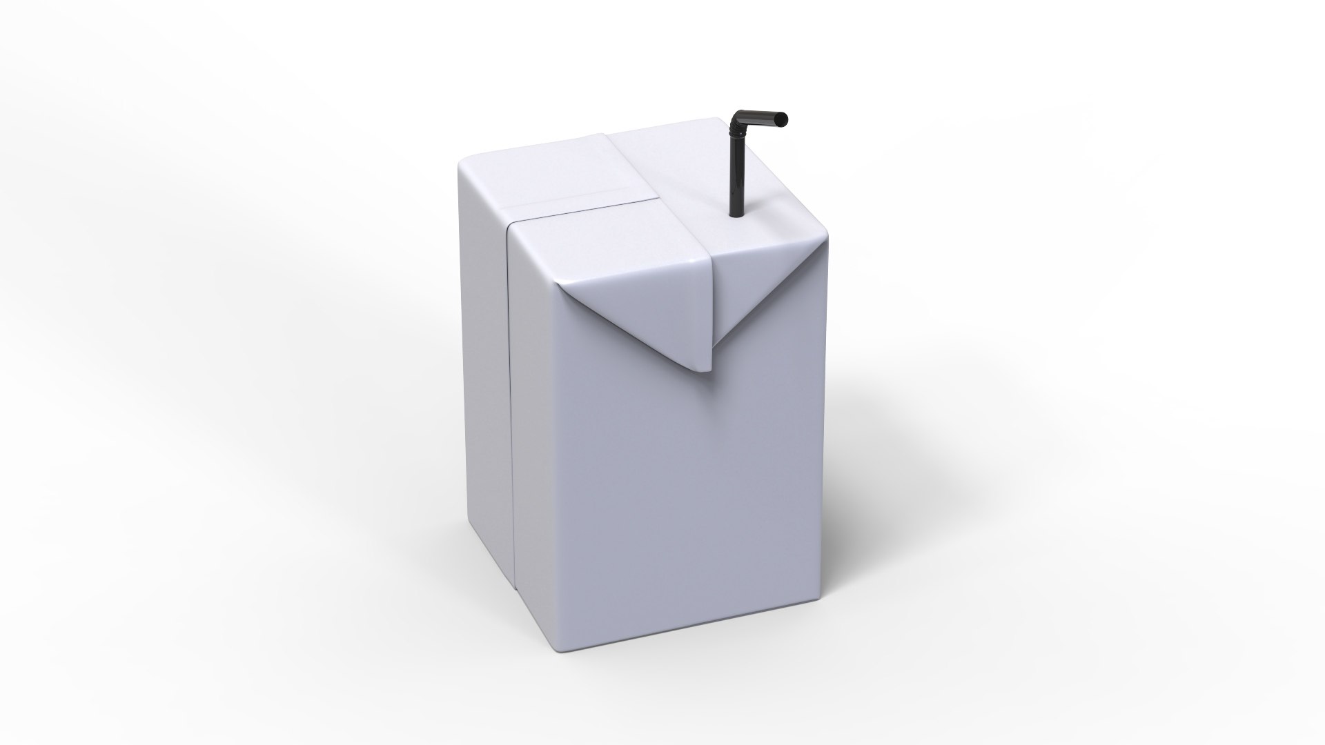 Liquid Box Packaging With Straw Model - TurboSquid 1840447