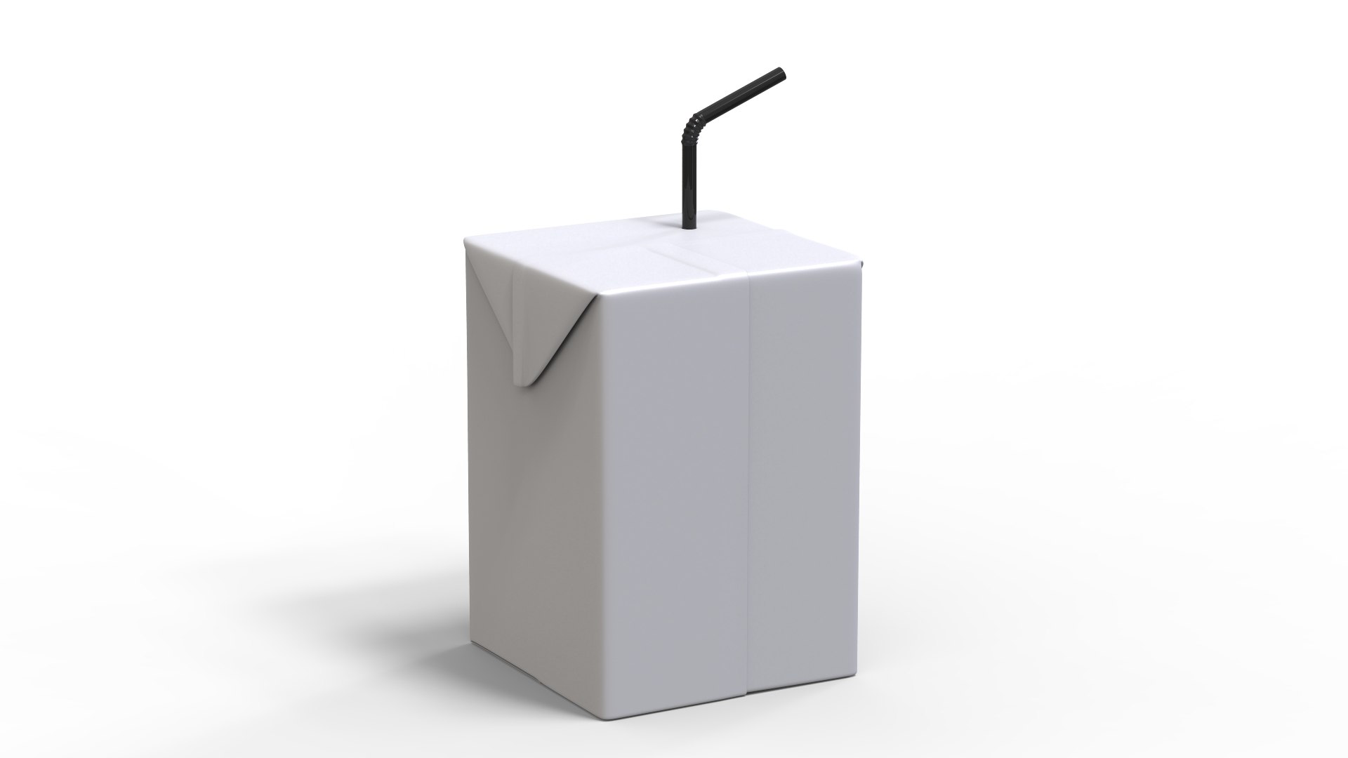 Liquid Box Packaging With Straw Model - TurboSquid 1840447