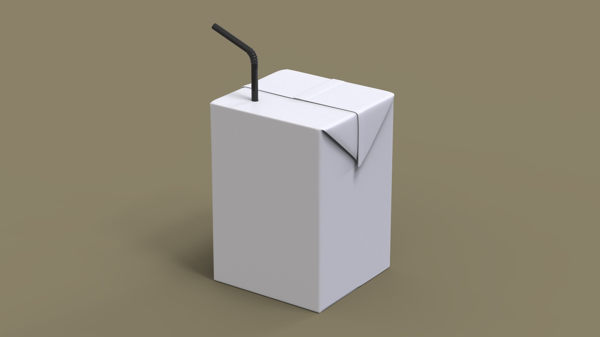 Liquid Box Packaging With Straw Model - TurboSquid 1840447