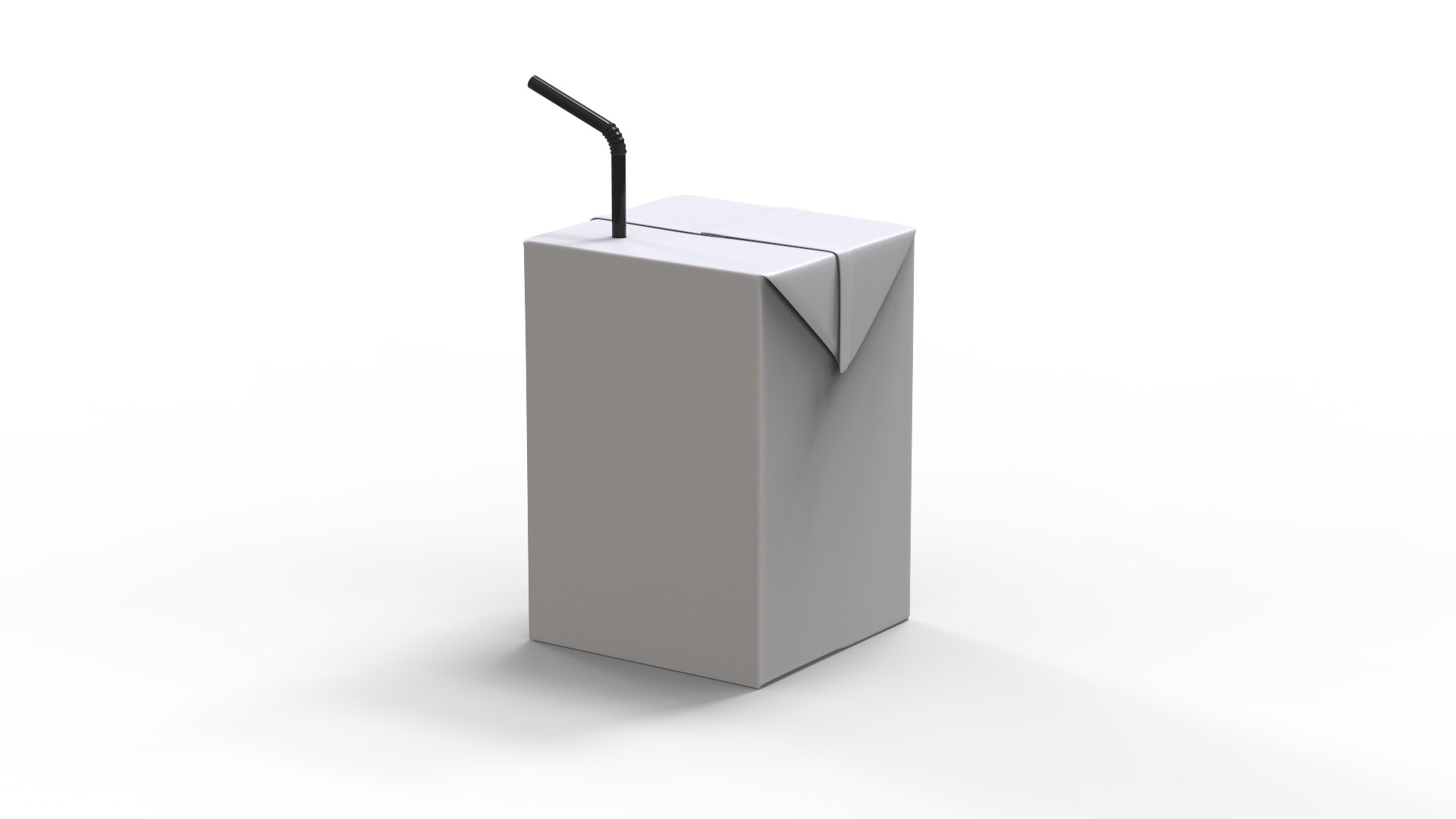 Liquid Box Packaging With Straw Model - TurboSquid 1840447