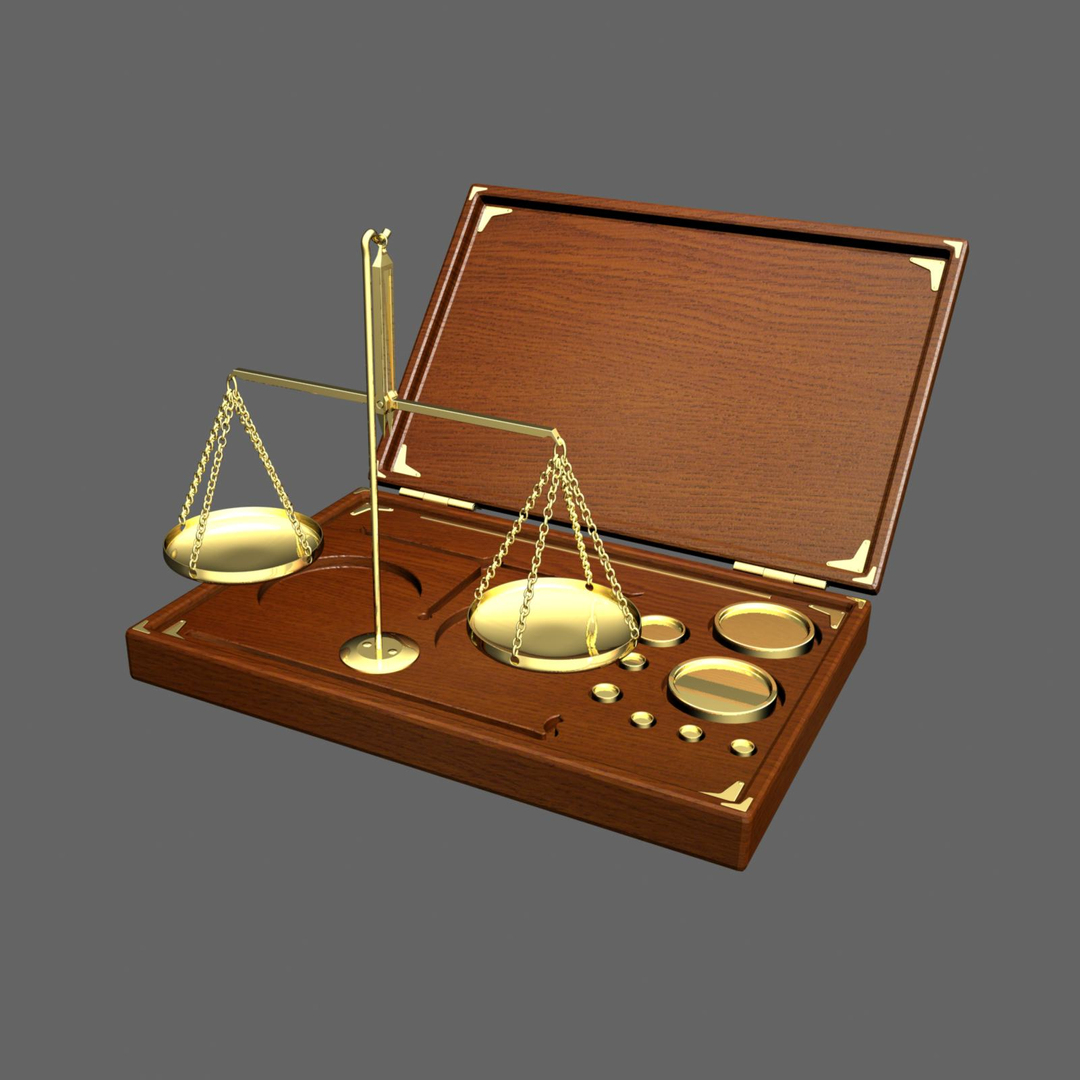 Antique Weigh Scales Box 3d Model