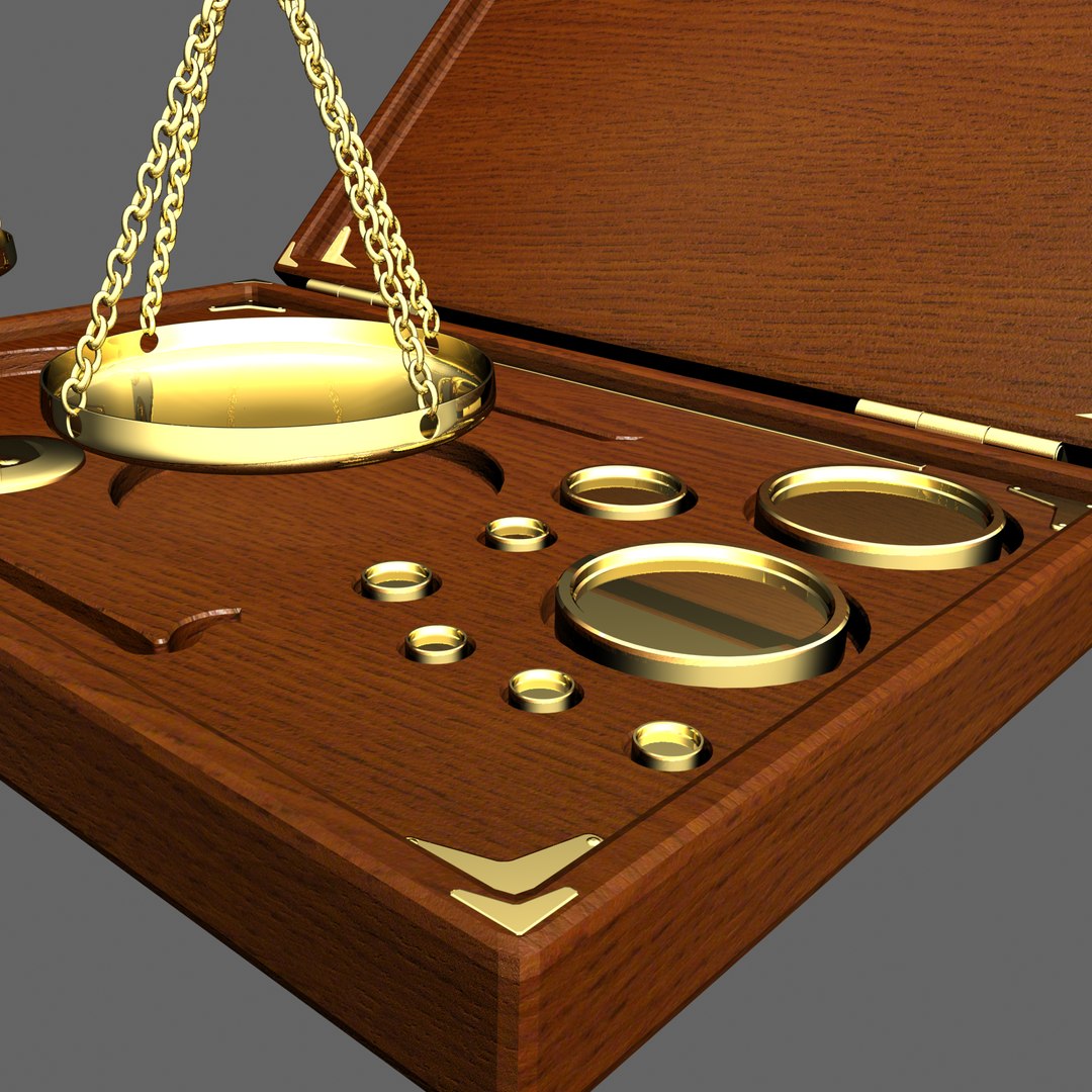 Antique Weigh Scales Box 3d Model