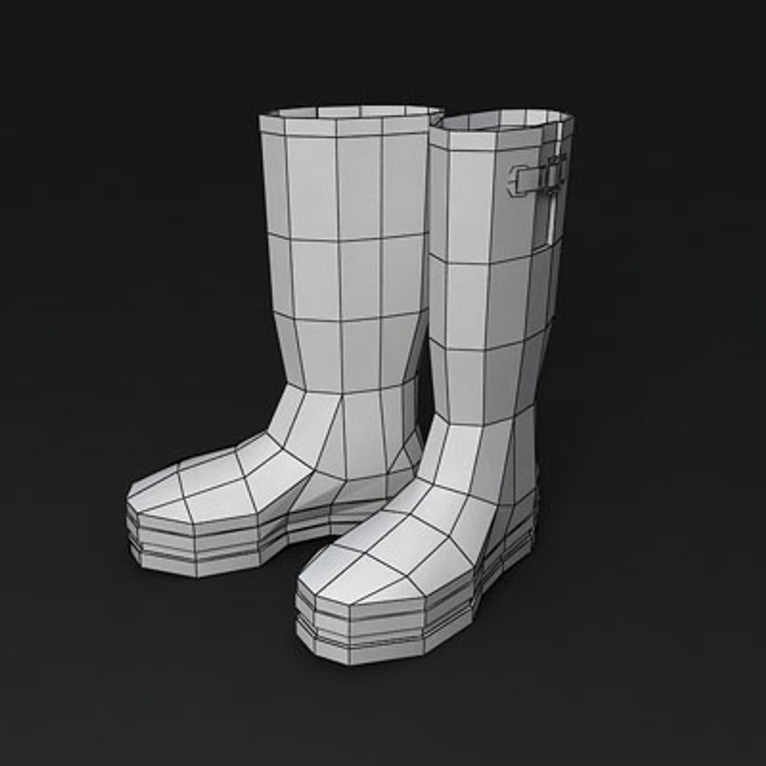 Rubber Boots Wellington 3ds