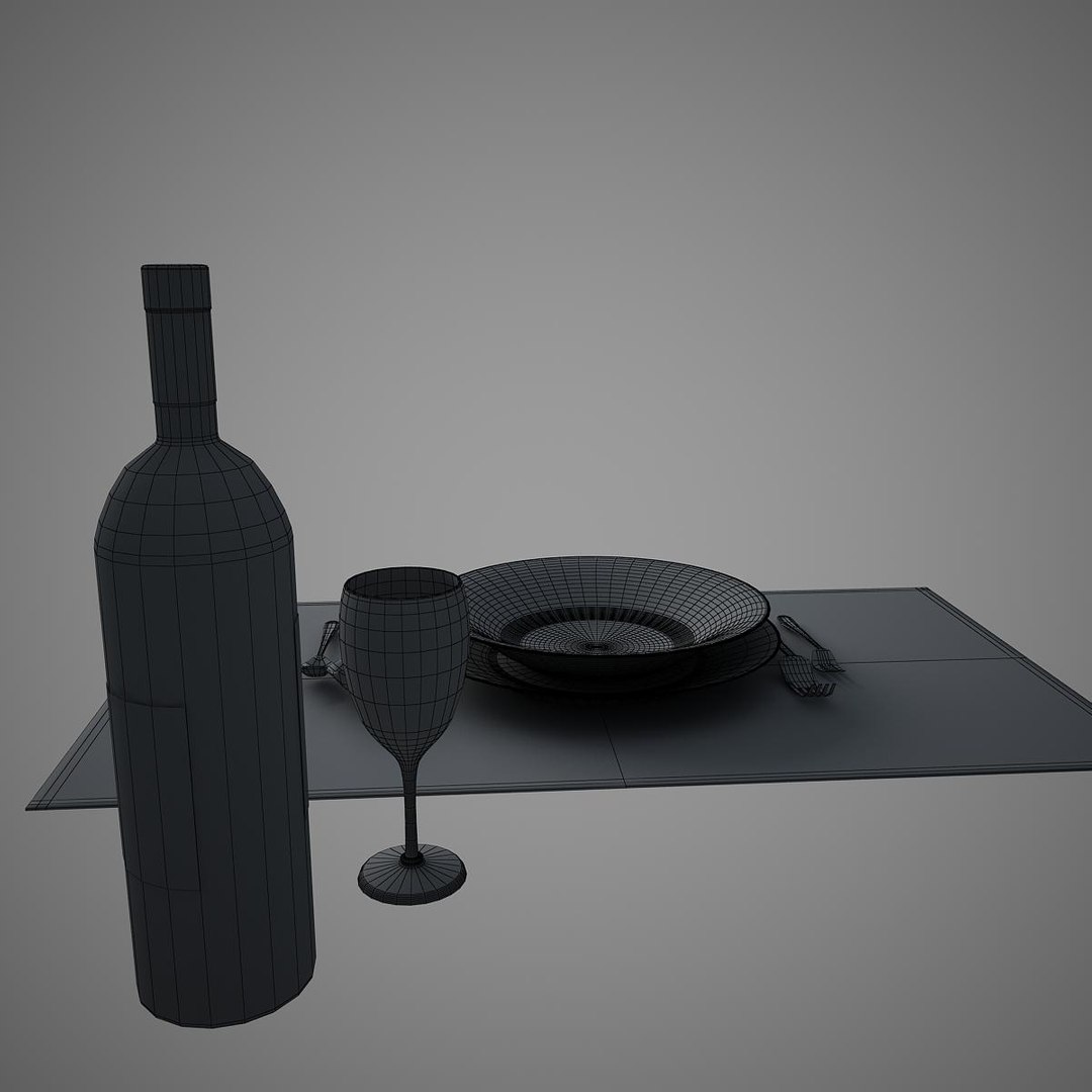 dining v-ray object 3ds