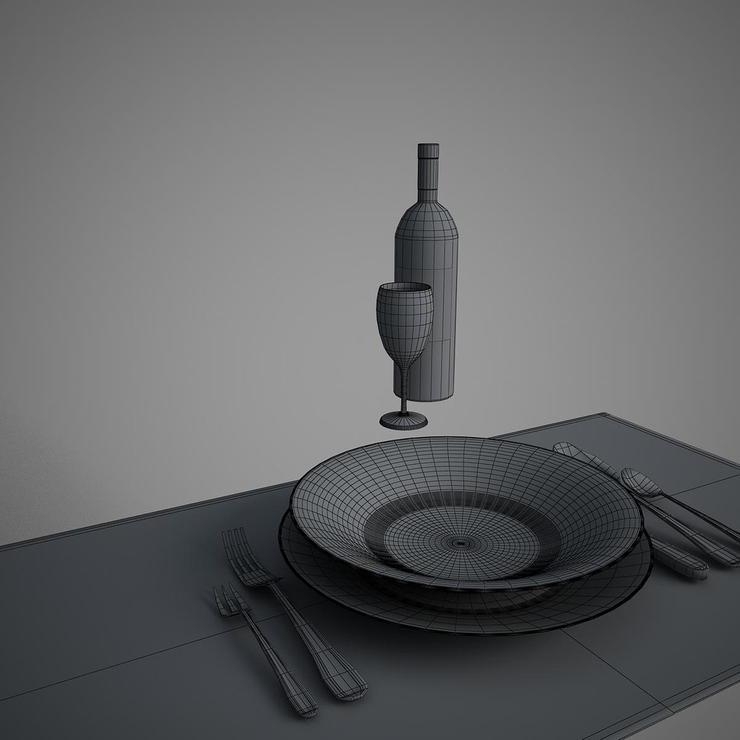 dining v-ray object 3ds