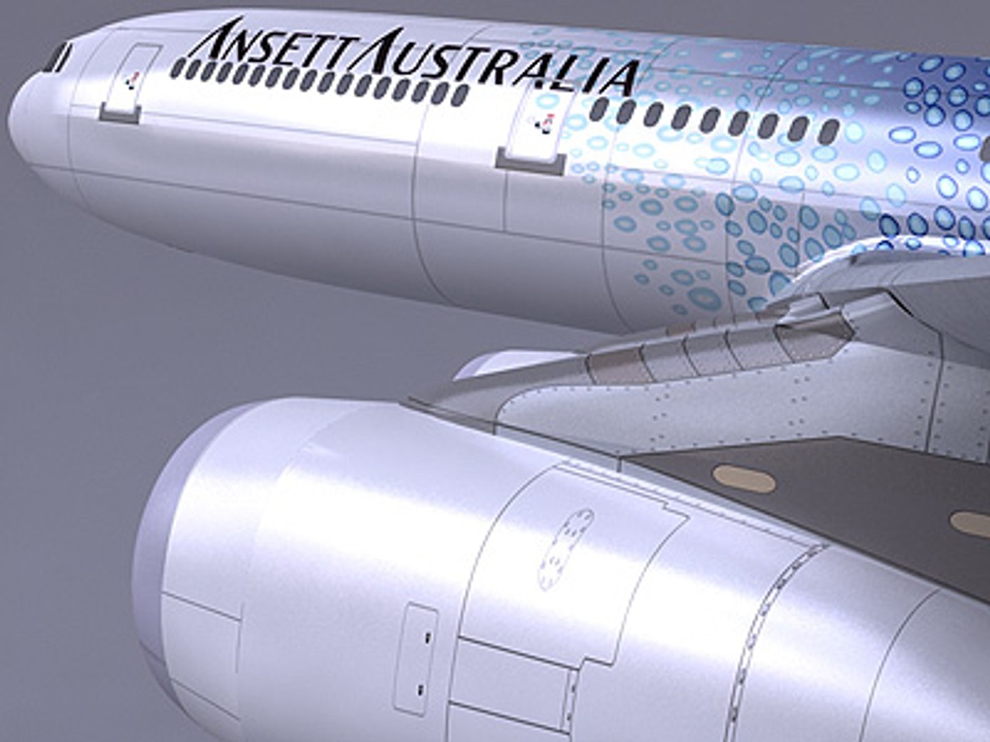 Airbus A340-300 Ansett Australia 3d Model