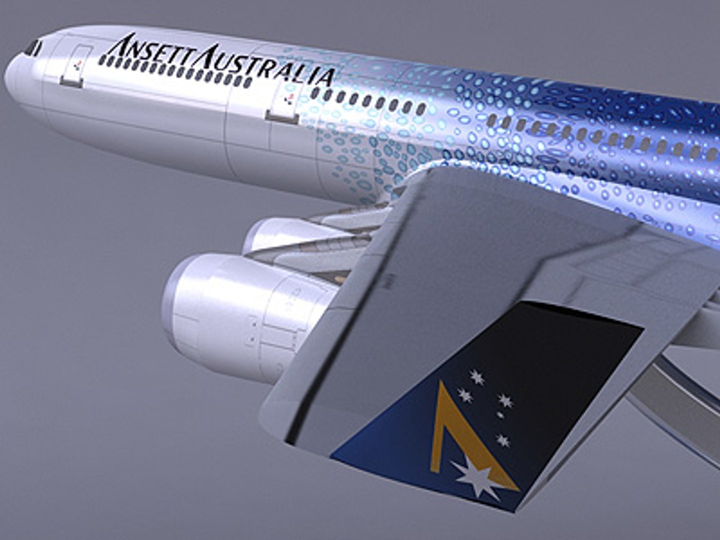 Airbus A340-300 Ansett Australia 3d Model