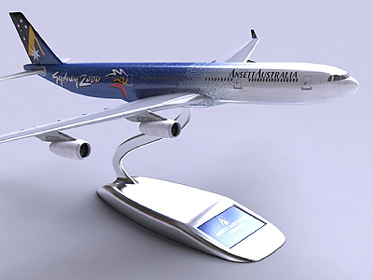 Airbus A340-300 Ansett Australia 3d Model