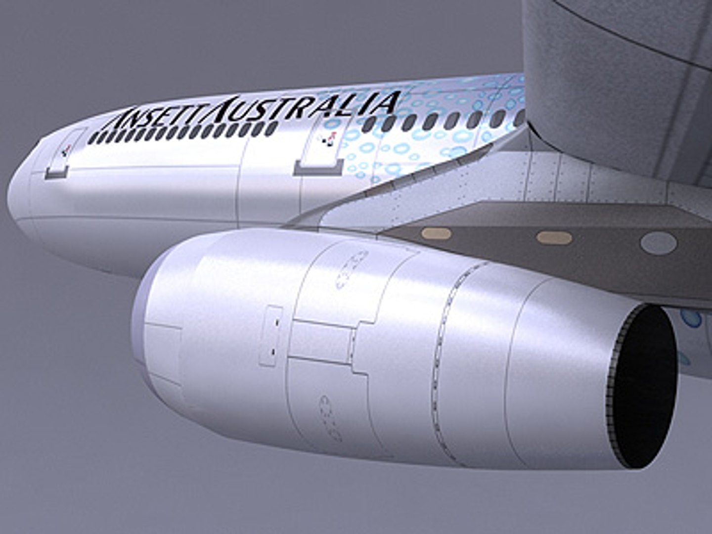 Airbus A340-300 Ansett Australia 3d Model