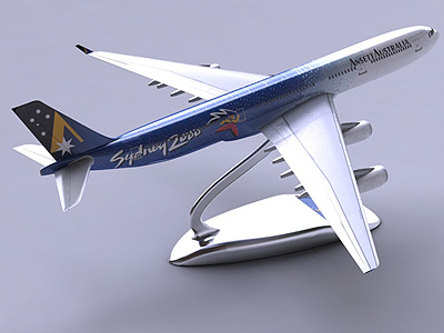 Airbus A340-300 Ansett Australia 3d Model