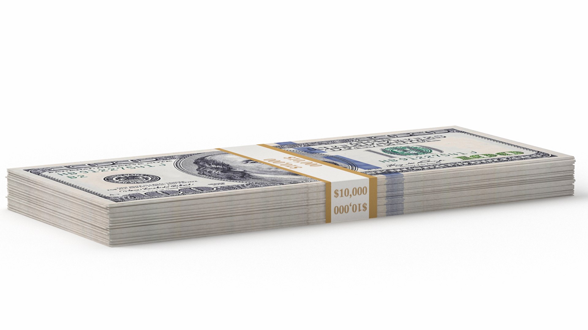 One Hundred Dollar Bills Stack 3D Model - TurboSquid 2137291