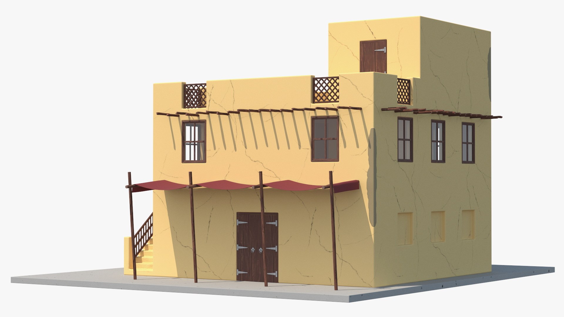 3D Model Cartoon Arab House With Circular Construction - TurboSquid 2279037