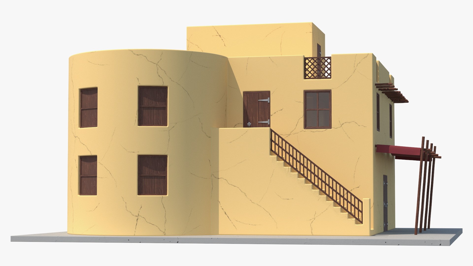 3D Model Cartoon Arab House With Circular Construction - TurboSquid 2279037