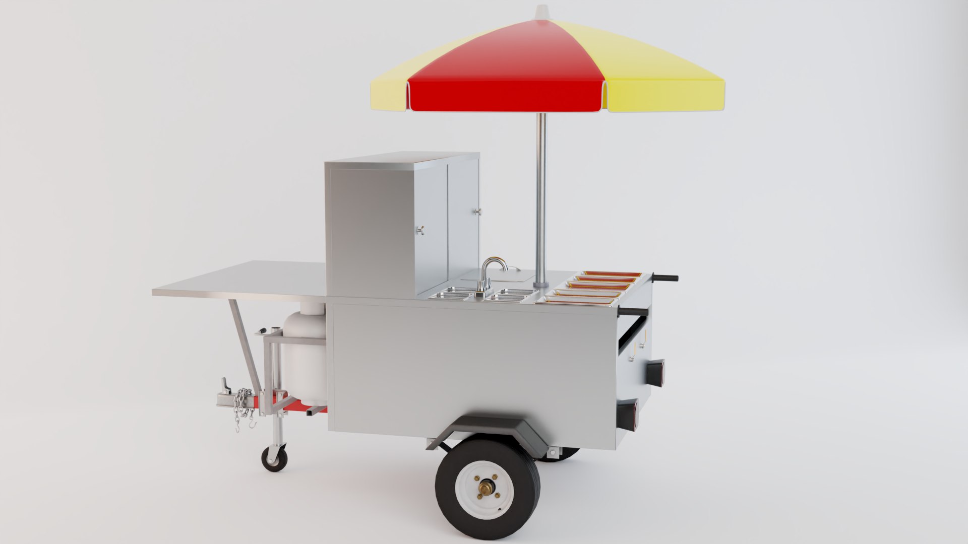 3D Hot Dog Cart Model - TurboSquid 2093714