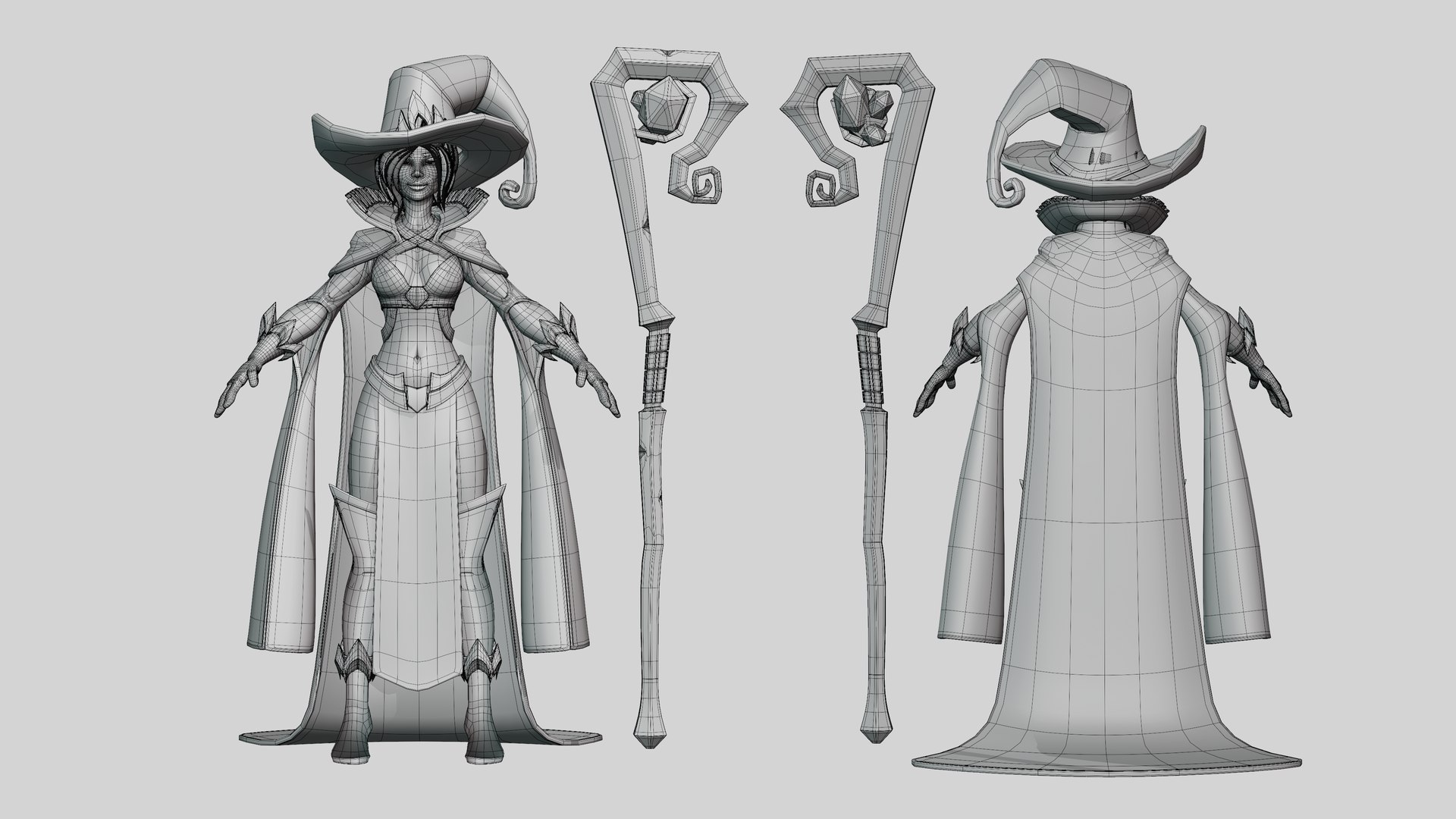 3D Stylized Cartoon Female Mage Hero - TurboSquid 2092812