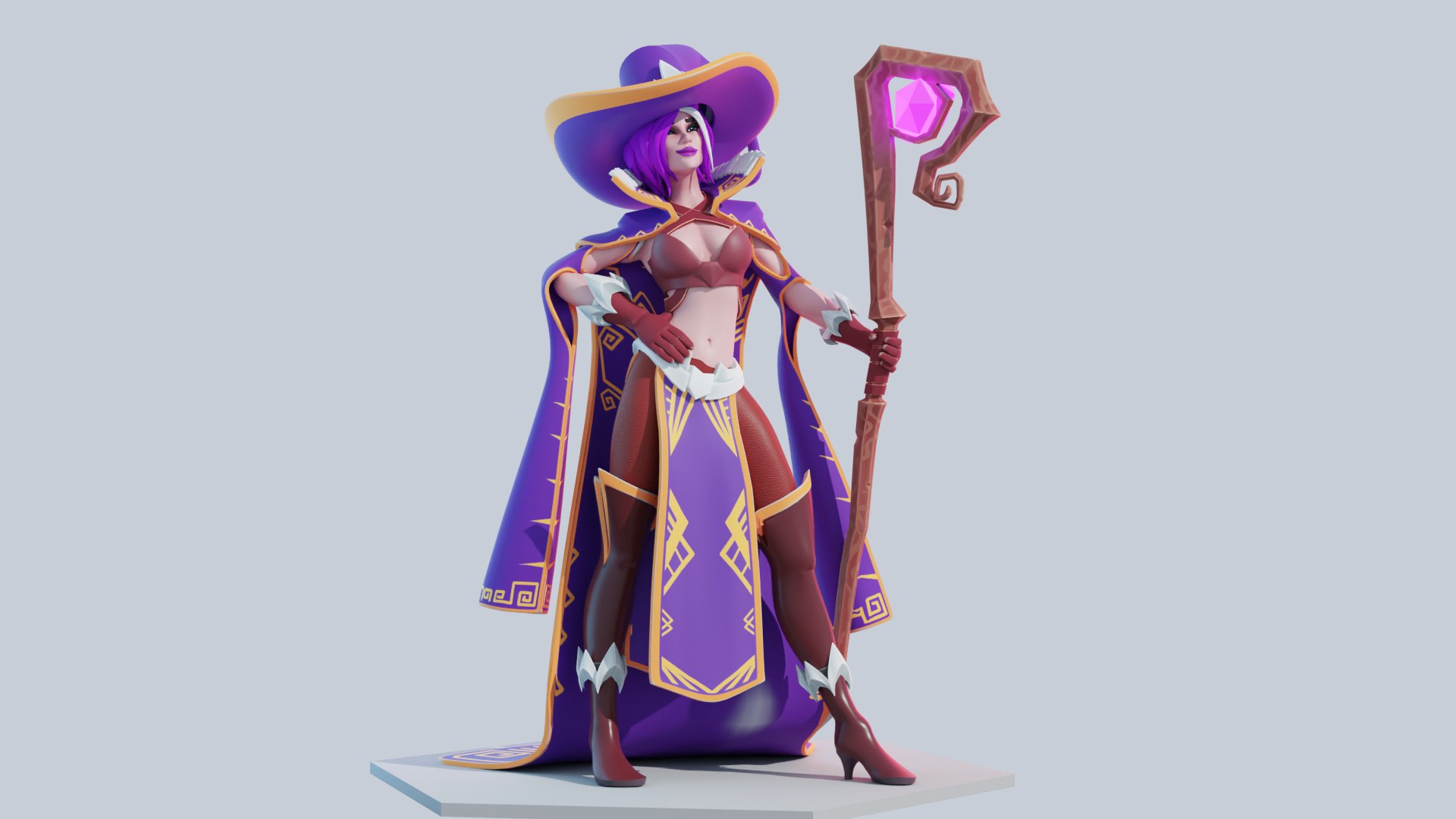 3D Stylized Cartoon Female Mage Hero - TurboSquid 2092812