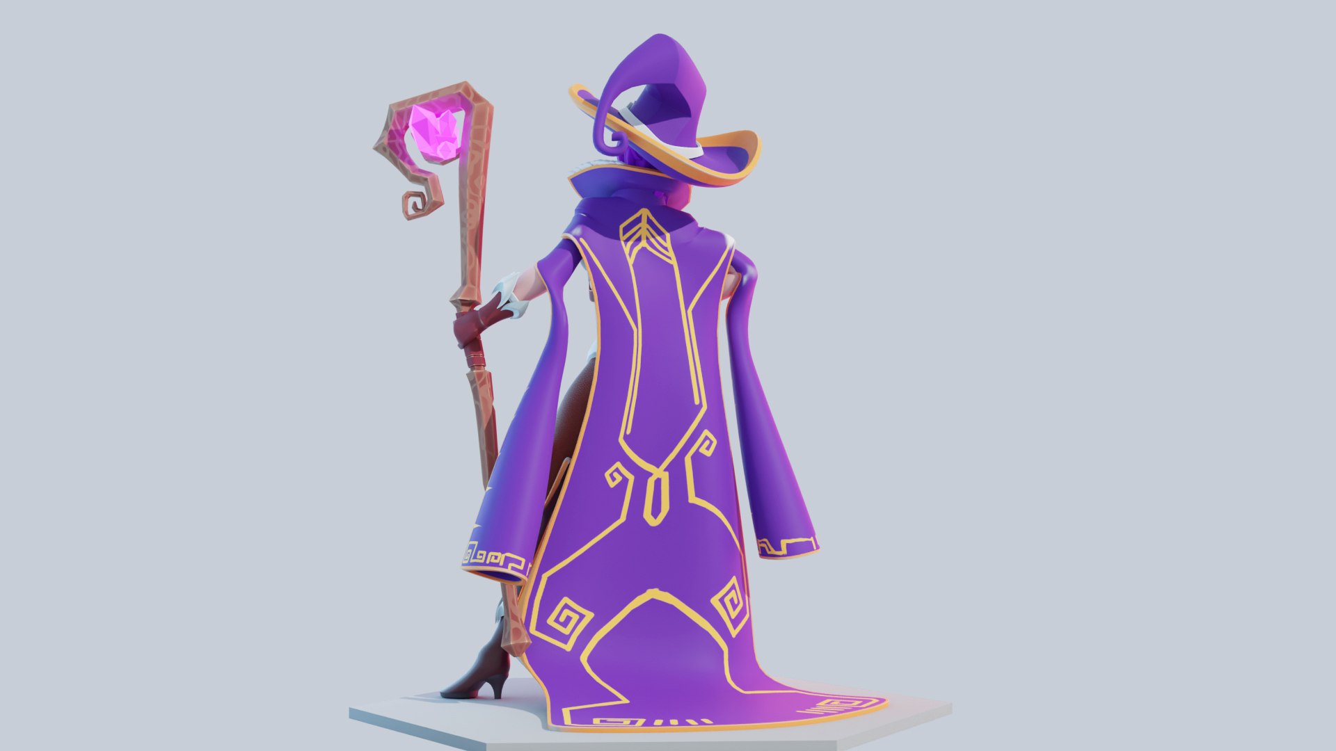 3D Stylized Cartoon Female Mage Hero - TurboSquid 2092812
