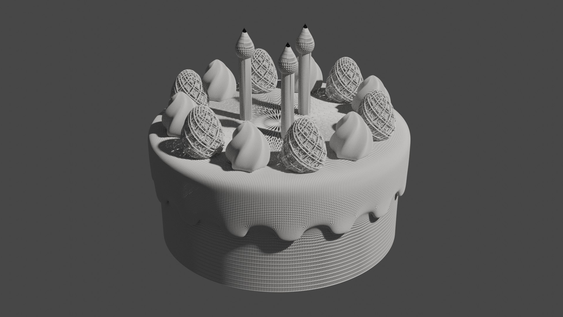 3D birthday cake model - TurboSquid 1626386