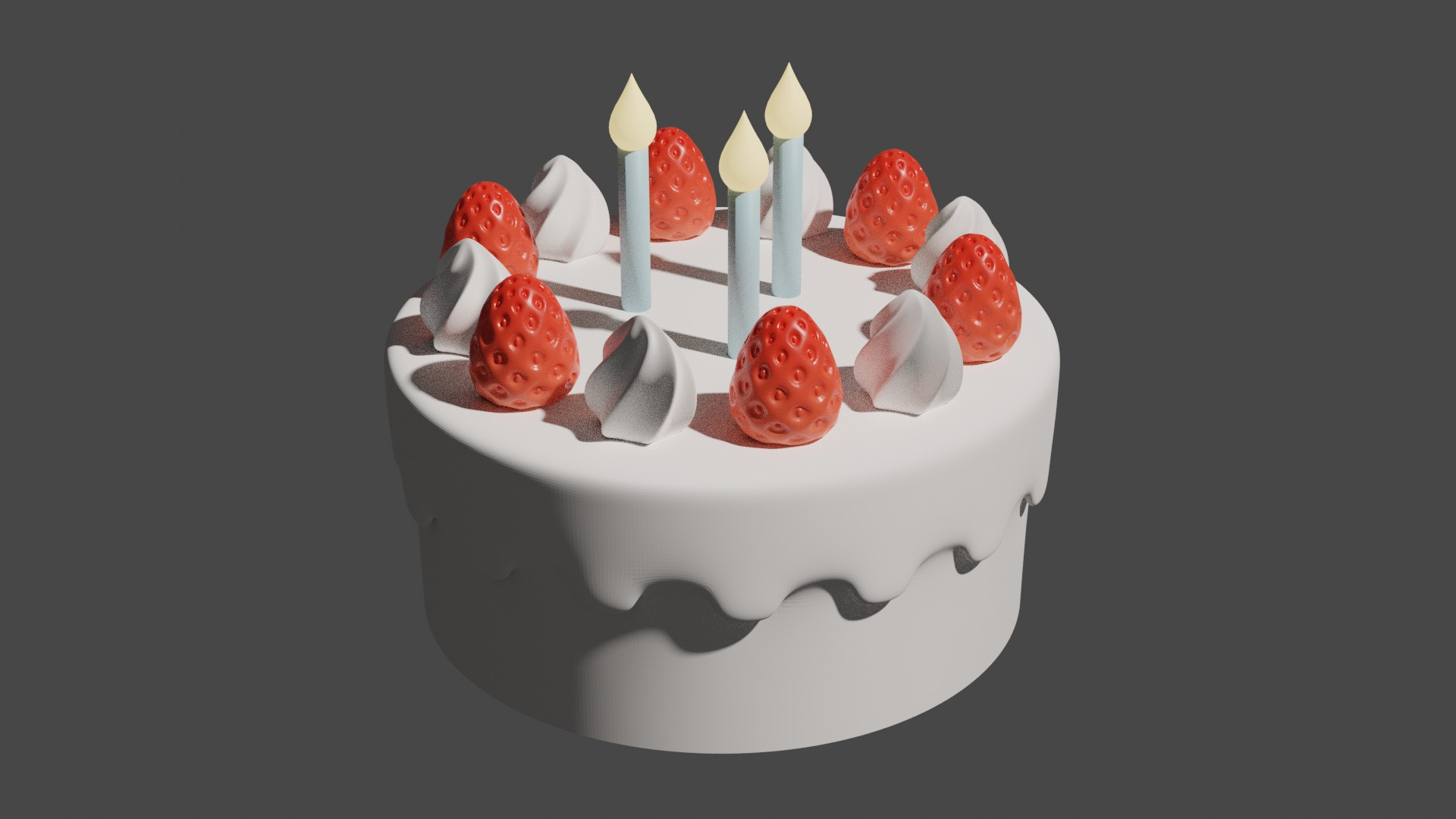 3D birthday cake model - TurboSquid 1626386