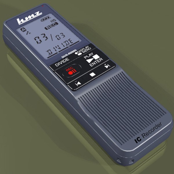 digital voice recorder 3d model
