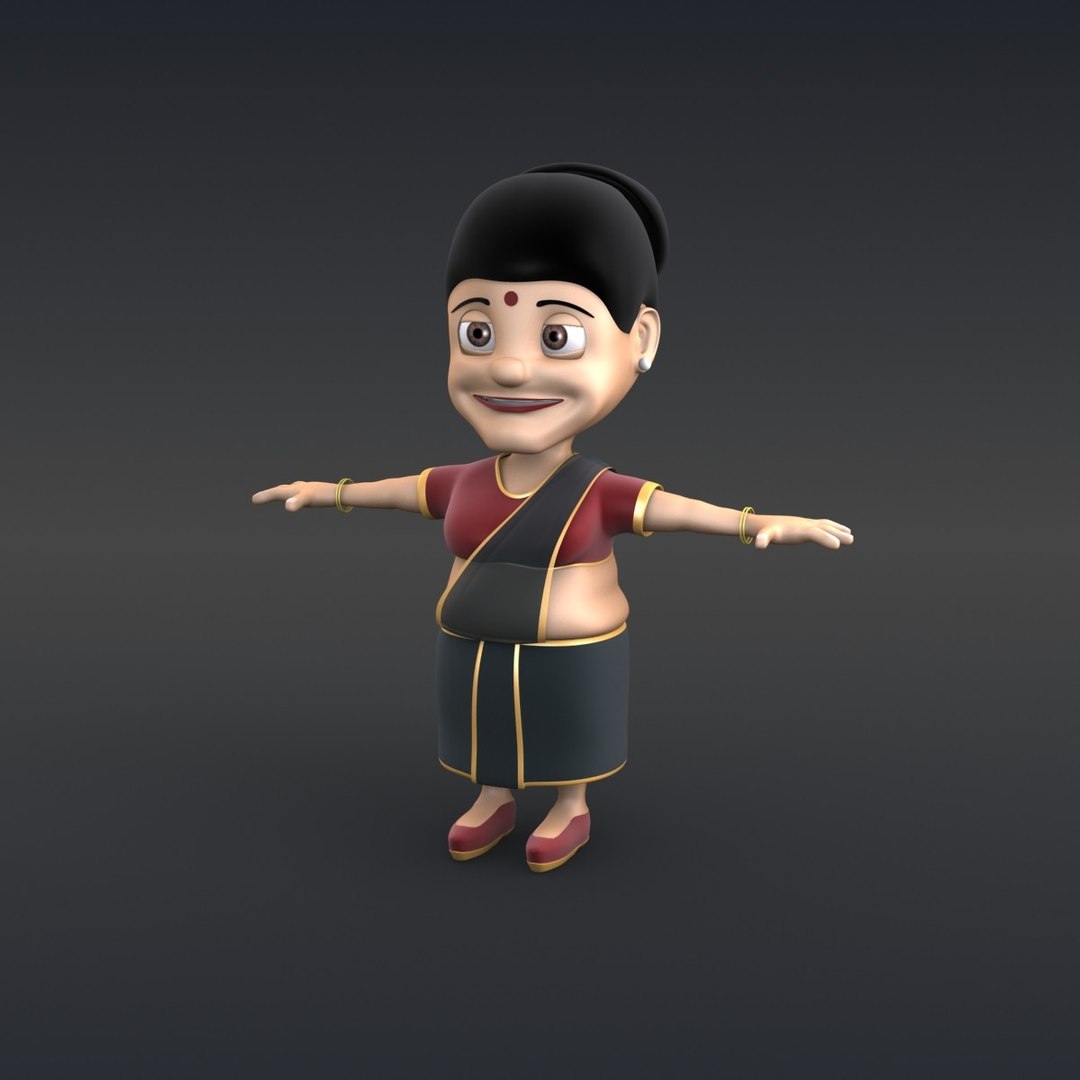 Indian Lady Rigged 3d Model