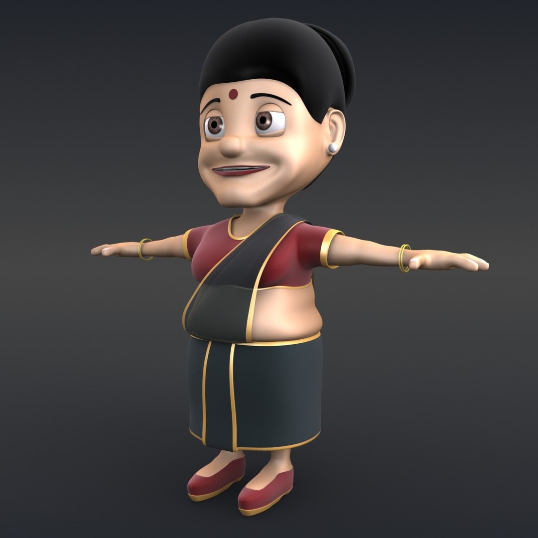 Indian Lady Rigged 3d Model