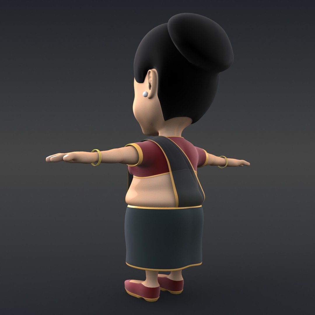 Indian Lady Rigged 3d Model