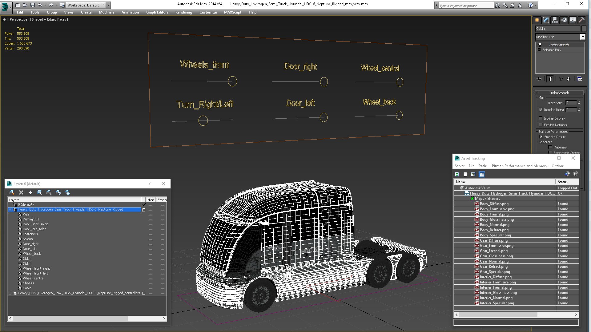 Heavy Duty Hydrogen Semi Truck Hyundai HDC-6 Neptune Rigged 3D Model - TurboSquid 2161899