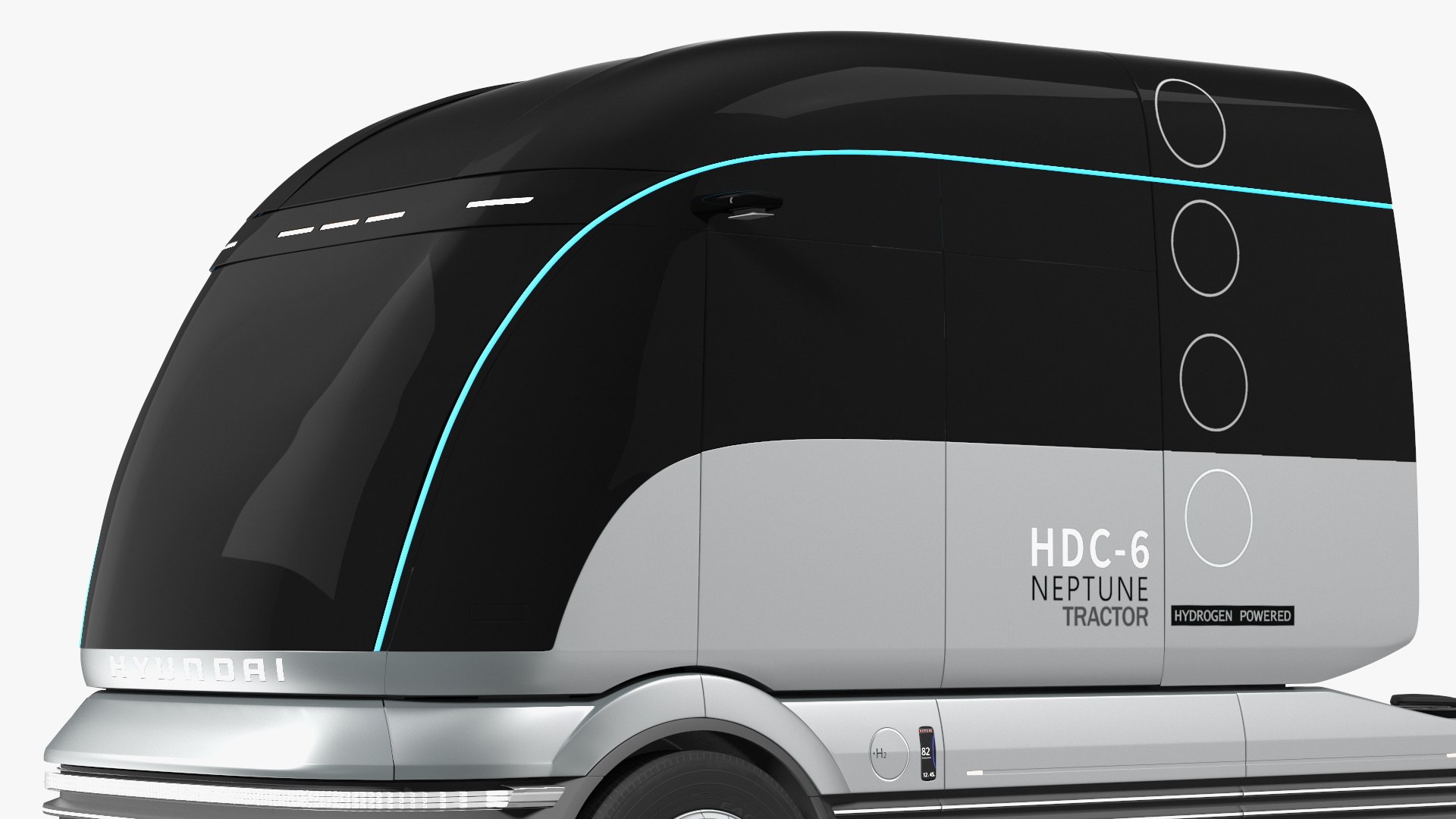 Heavy Duty Hydrogen Semi Truck Hyundai HDC-6 Neptune Rigged 3D Model - TurboSquid 2161899