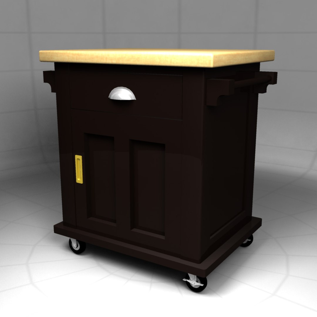 3d Kitchen Cart Model