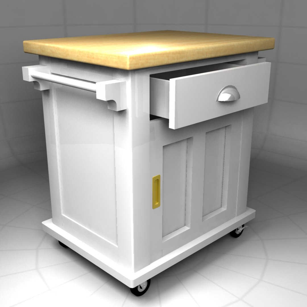 3d Kitchen Cart Model