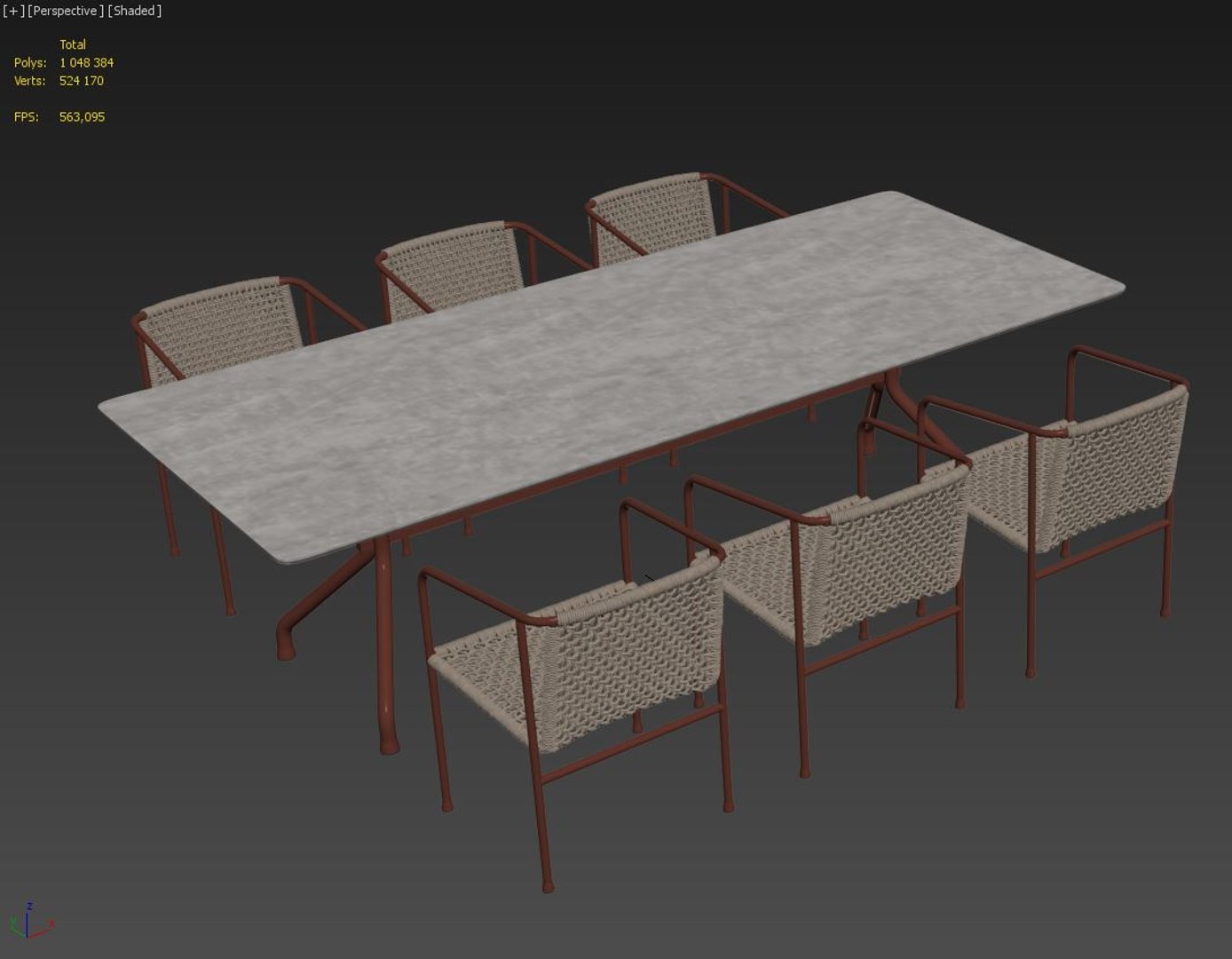 Flexform Ottavia Chair Academy Dining Set 3D - TurboSquid 1974726