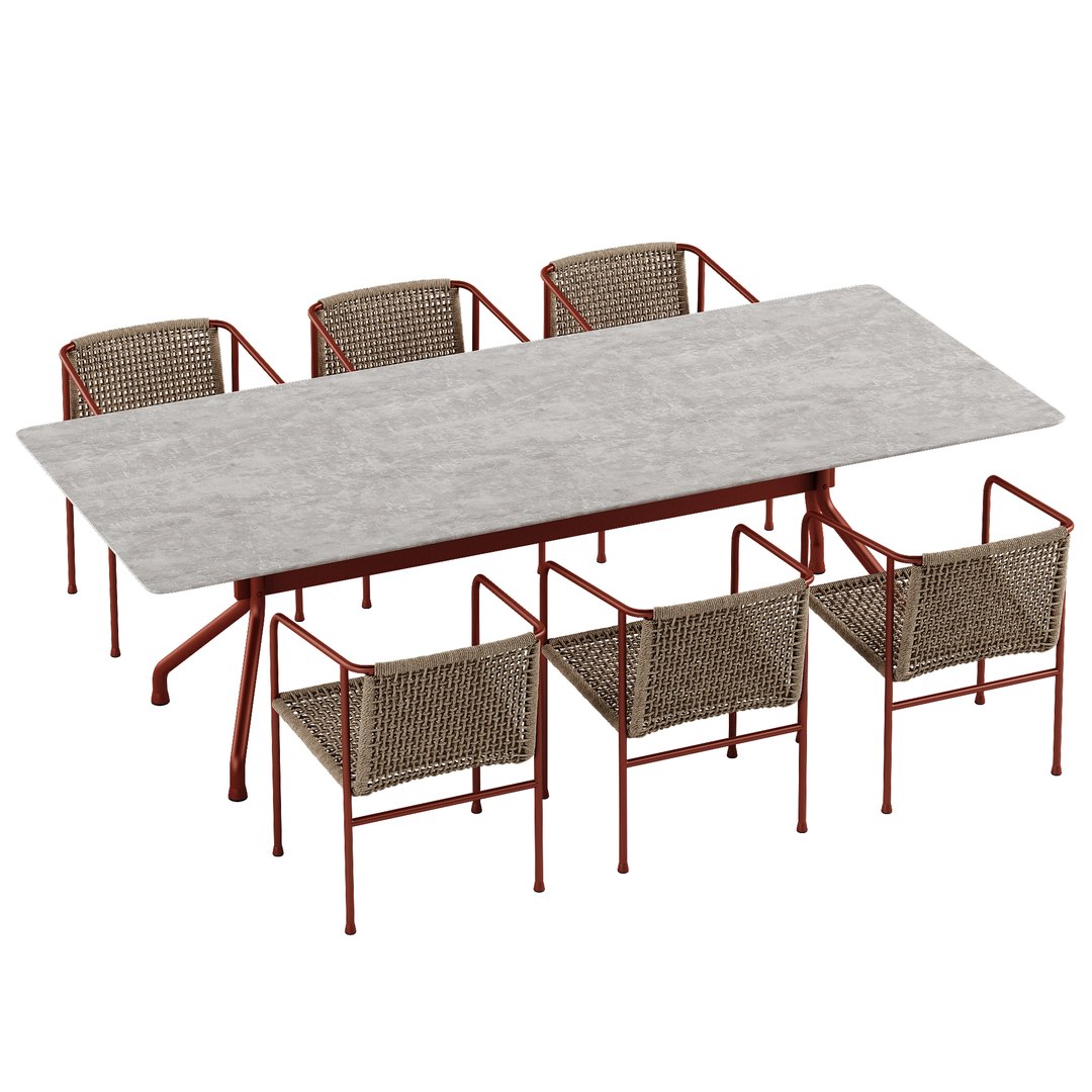 Flexform Ottavia Chair Academy Dining Set 3D - TurboSquid 1974726