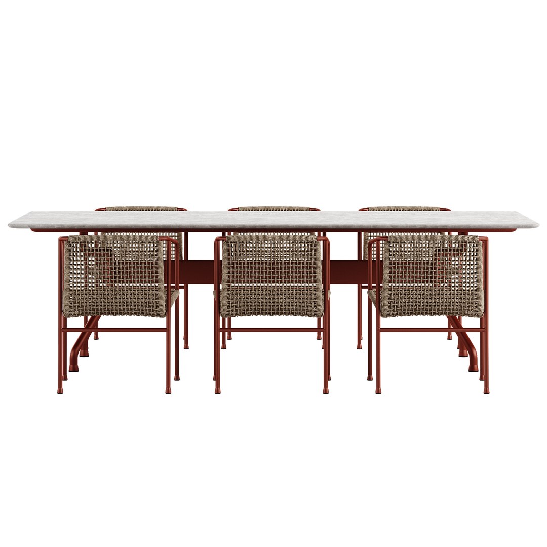 Flexform Ottavia Chair Academy Dining Set 3D - TurboSquid 1974726