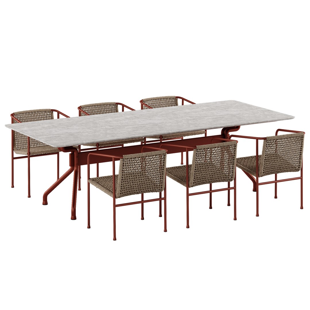 Flexform Ottavia Chair Academy Dining Set 3D - TurboSquid 1974726