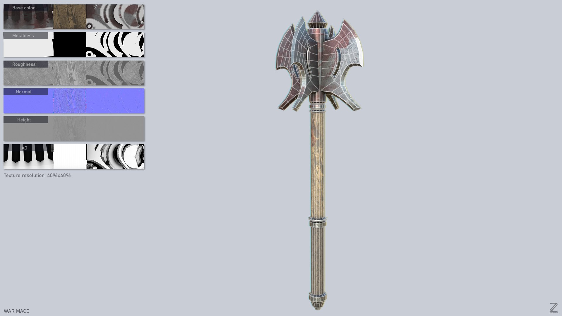 3D War Mace - TurboSquid 2242417